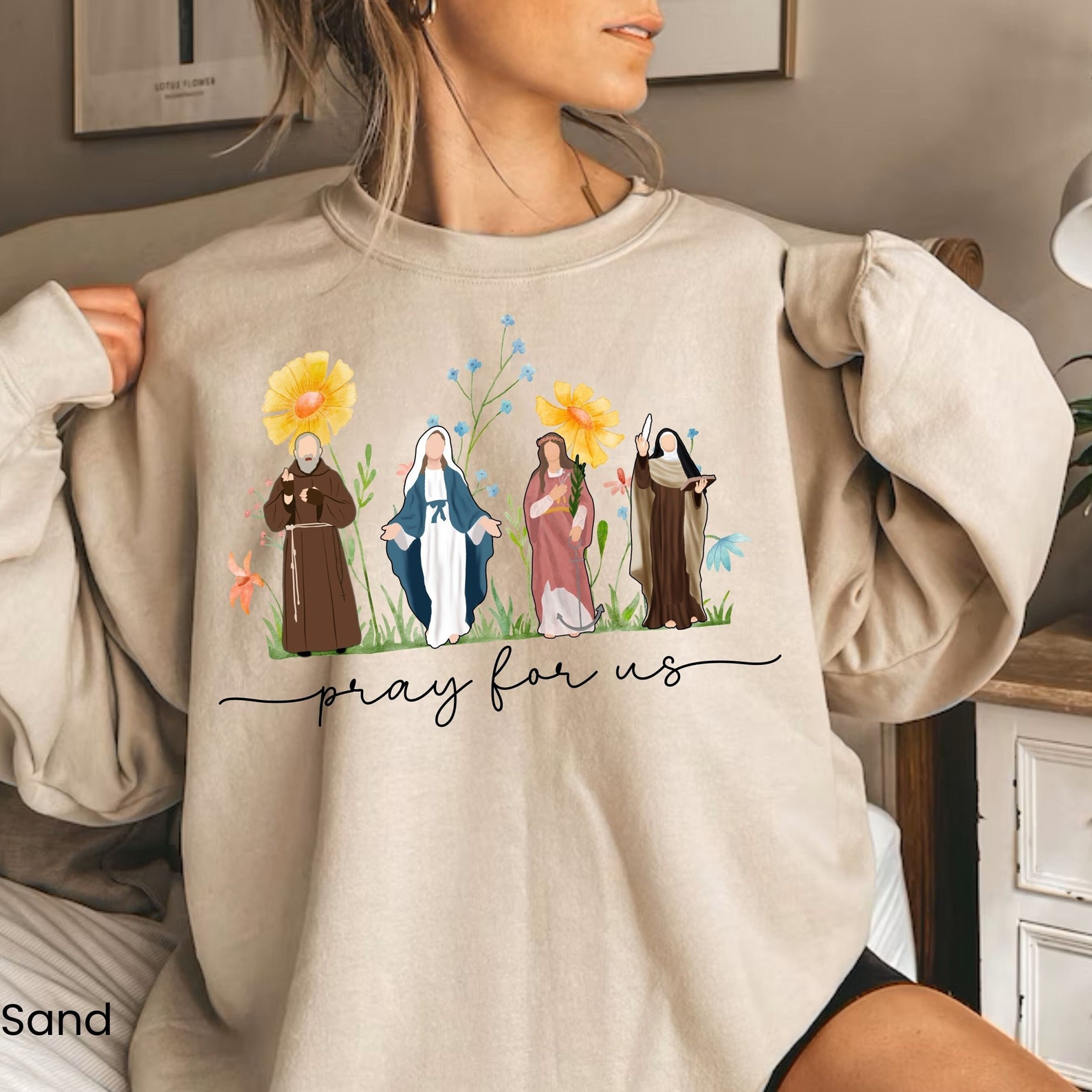 Catholic Saints Sweatshirt for Women Catholic Gifts Catholic Sweatshirt ...