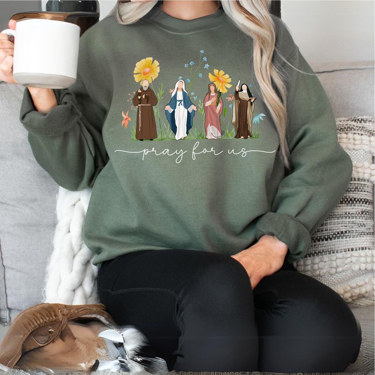 Catholic Saints Sweatshirt for Women Catholic Gifts Catholic Sweatshirt ...