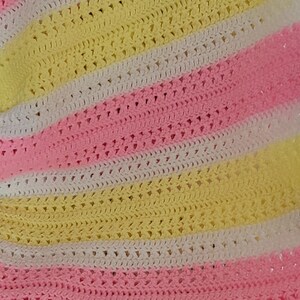 Pink & Yellow Crocheted Blanket - Etsy