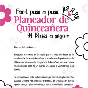 Planeador De Quinceanera En Español - Etsy