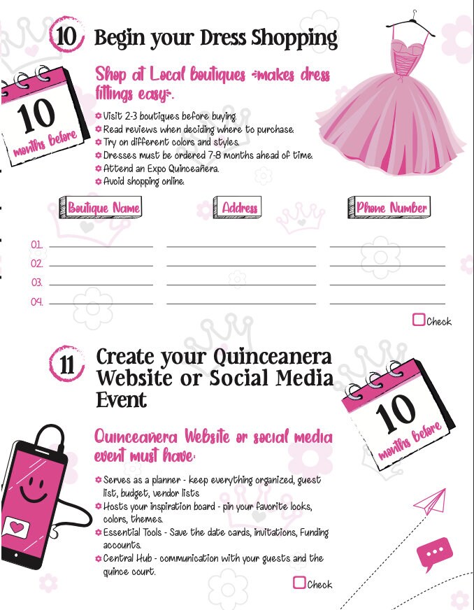 Step by Step Quinceanera Planner - Etsy