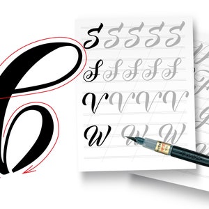 Calligraphy Worksheets (brush Pen Lettering Practice Book) - Etsy
