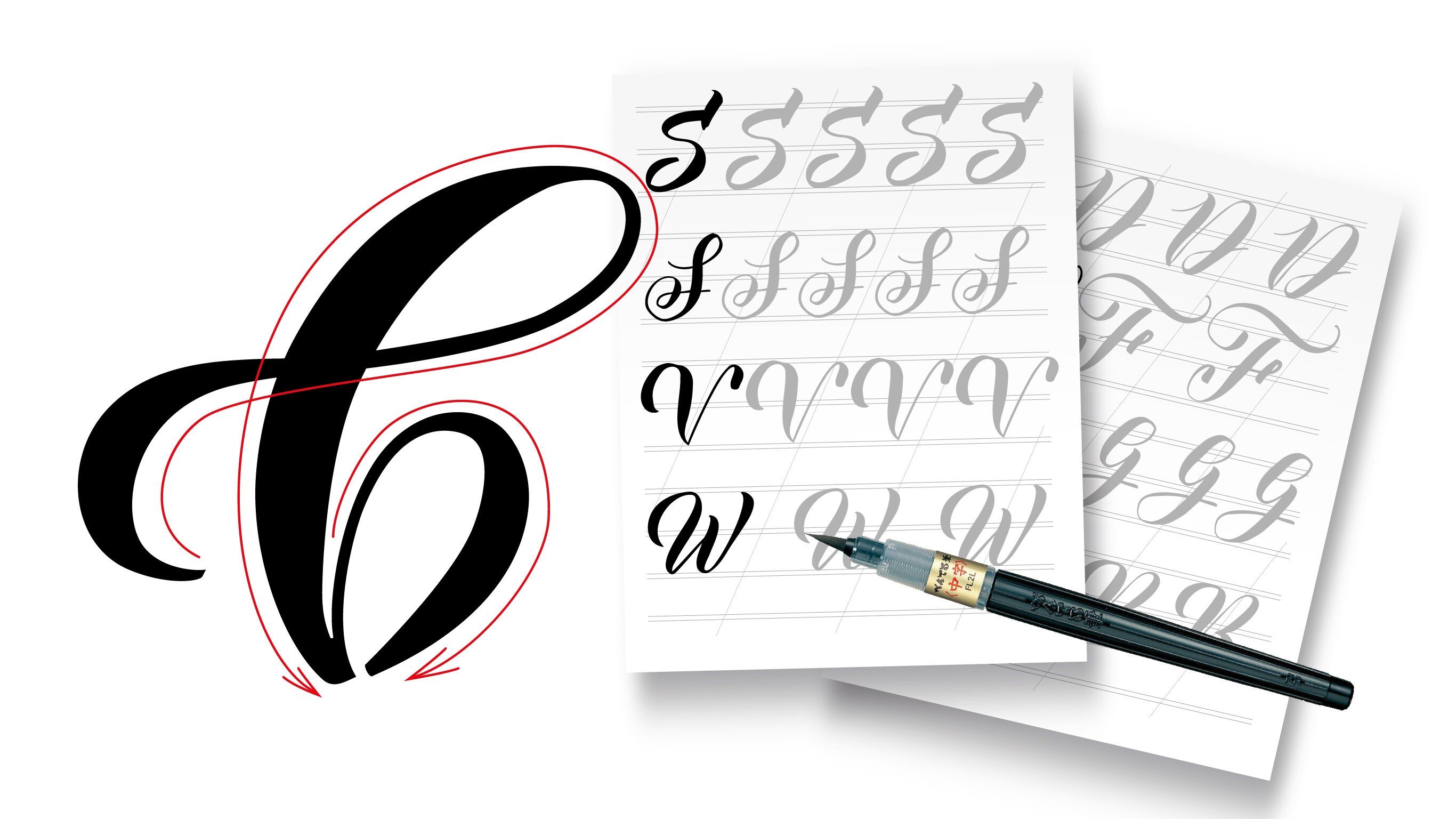Calligraphy Worksheets brush Pen Lettering Practice Book - Etsy