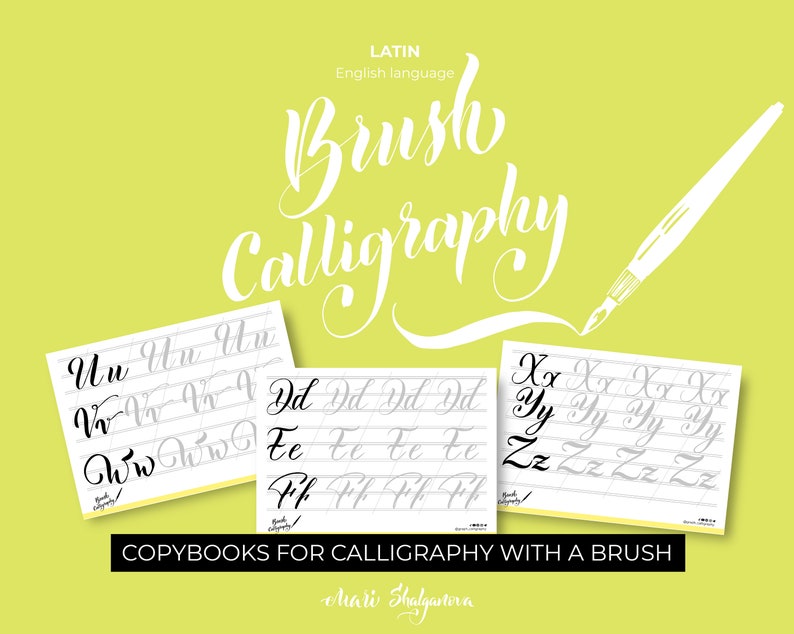 Calligraphy Worksheets. English Language (brush Pen Lettering Practice ...