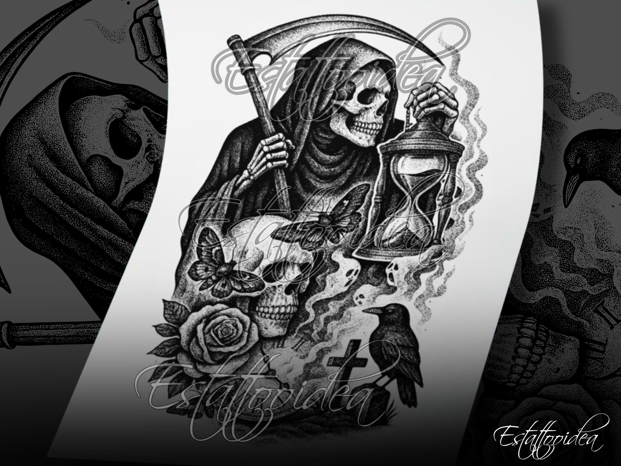 Grim Reaper Skull Tattoo Designs