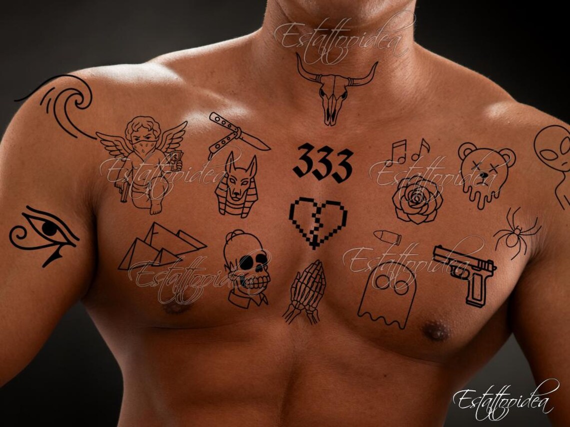 Pack 600 Minimalist Tattoo Stamps Bundle – Fine Line Flash Tattoo ...