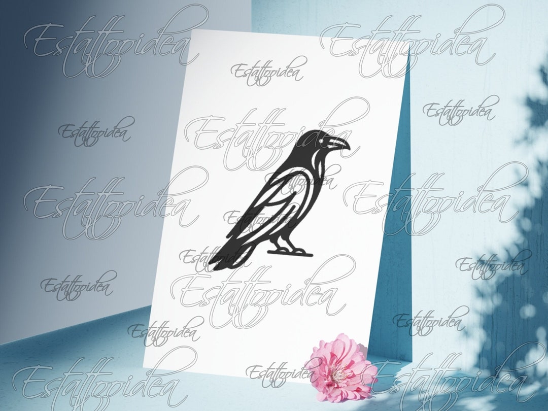 Minimalist Raven Tattoo | Crow Tattoo Design | Raven Drawing | Linear ...