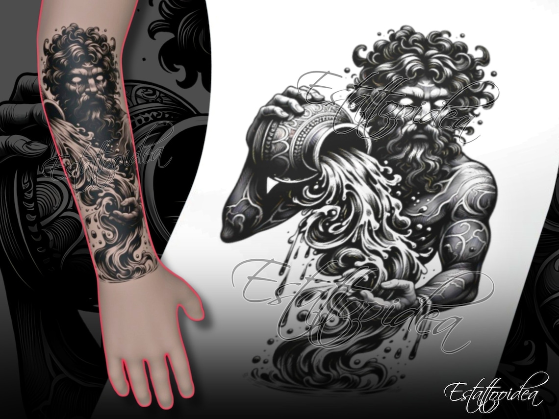Aquarius Tattoo | Aquarius Tattoo Design | Aquarius Sign Tattoo ...