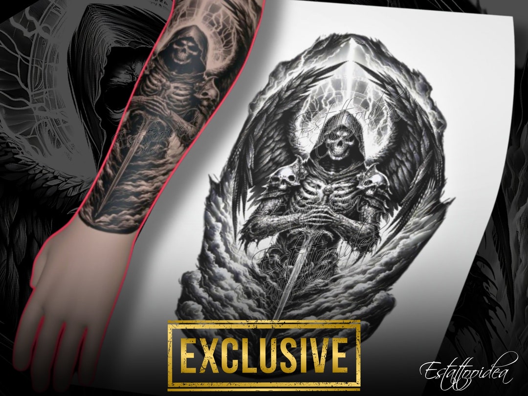Death Angel Tattoo Design | Angel Tattoo | Angel Tattoo for Men | Black ...