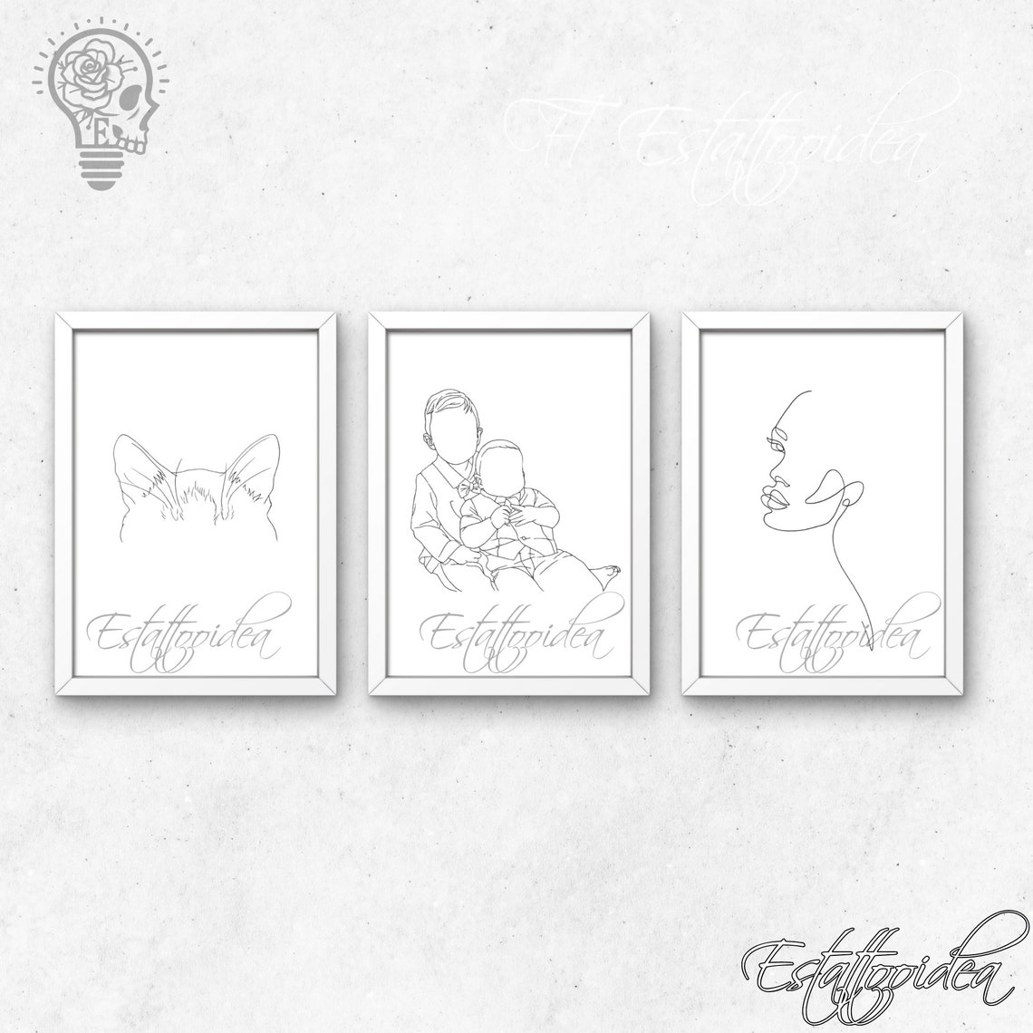 Fine Line Tattoo Custom Fineline Tattoo Design Custom Pet Line Drawing ...