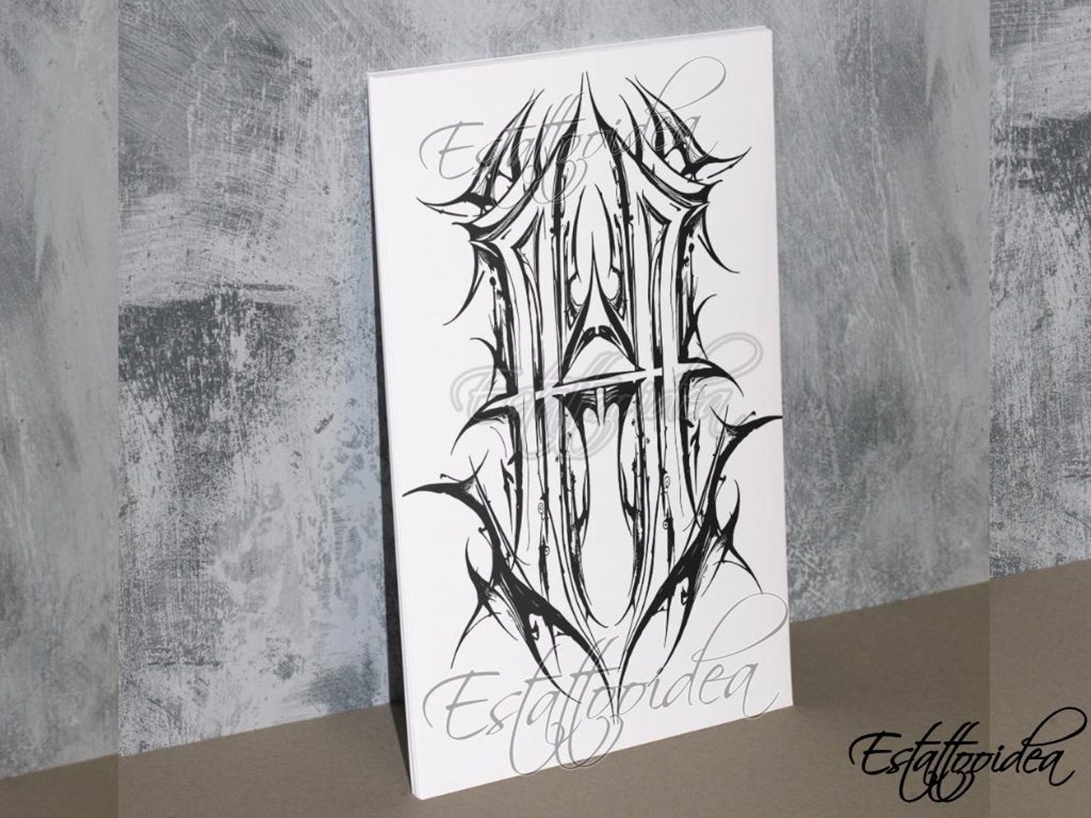 241 Dark Ornamental Tattoo Lettering Procreate Brushes | Alphabet ...