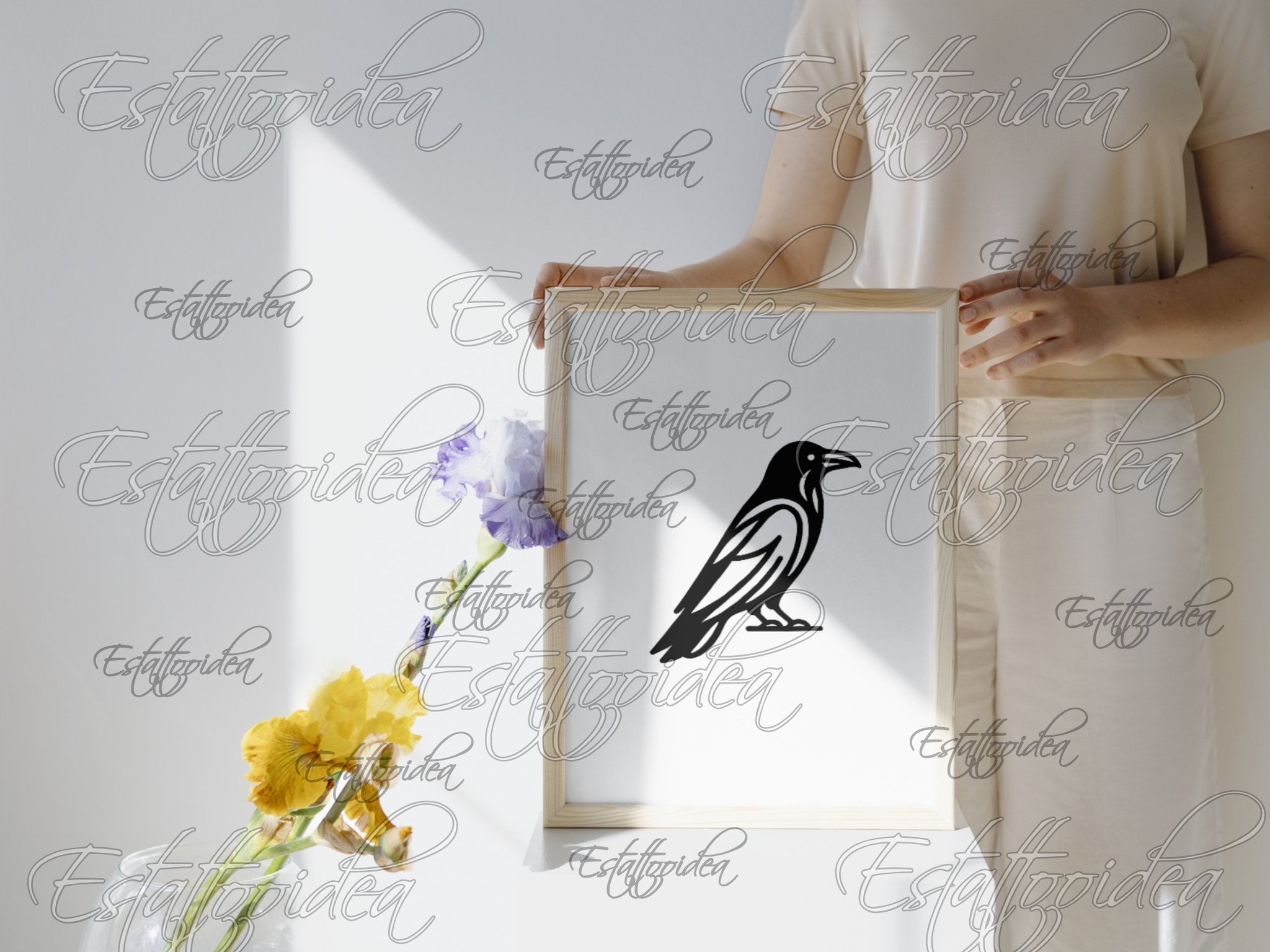 Minimalist Raven Tattoo | Crow Tattoo Design | Raven Drawing | Linear ...