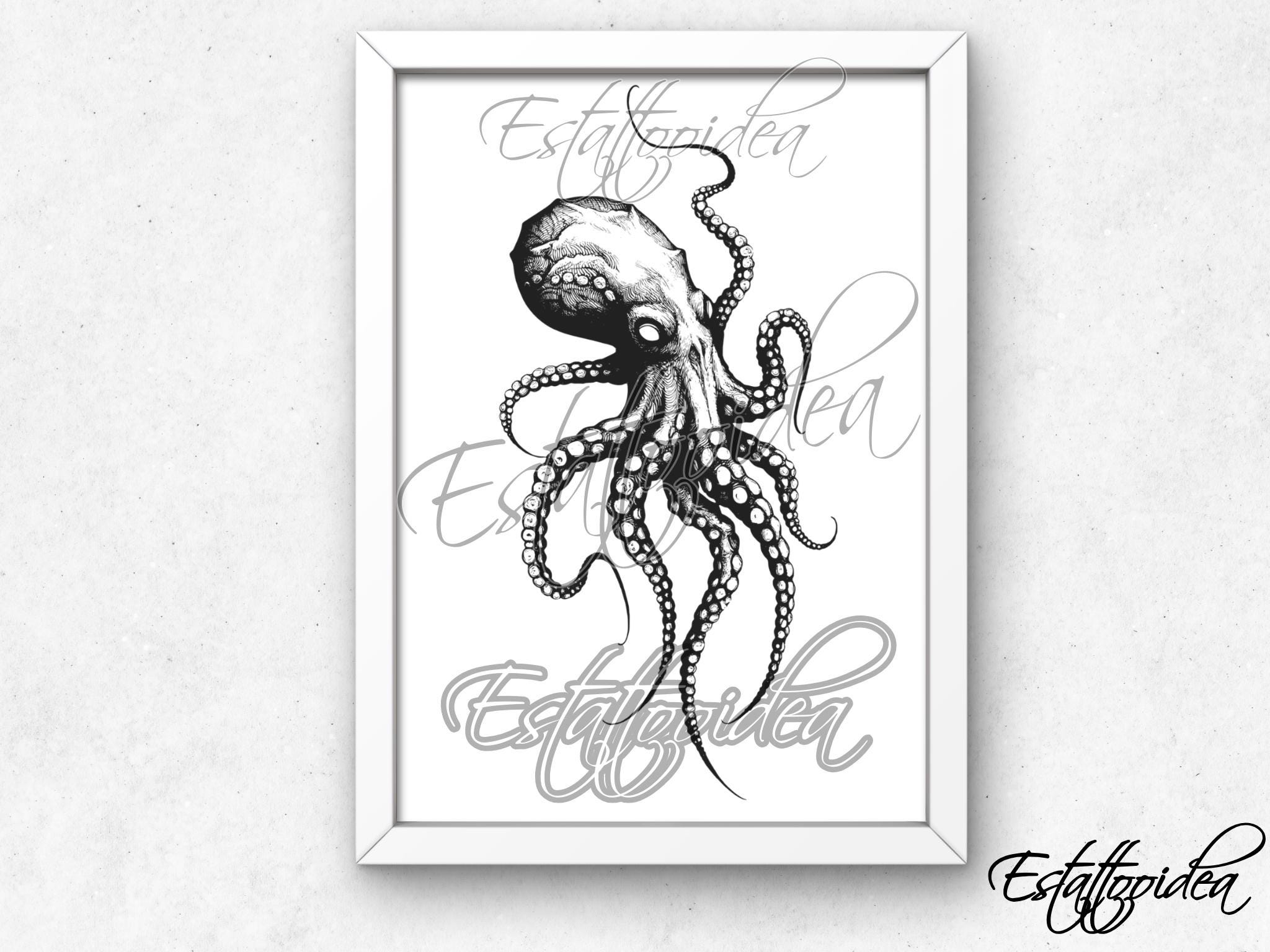 Octopus Tattoo | Octopus Tattoo Design | Octopus Drawing | Dark Tattoo | Ocean Creature Tattoo ...