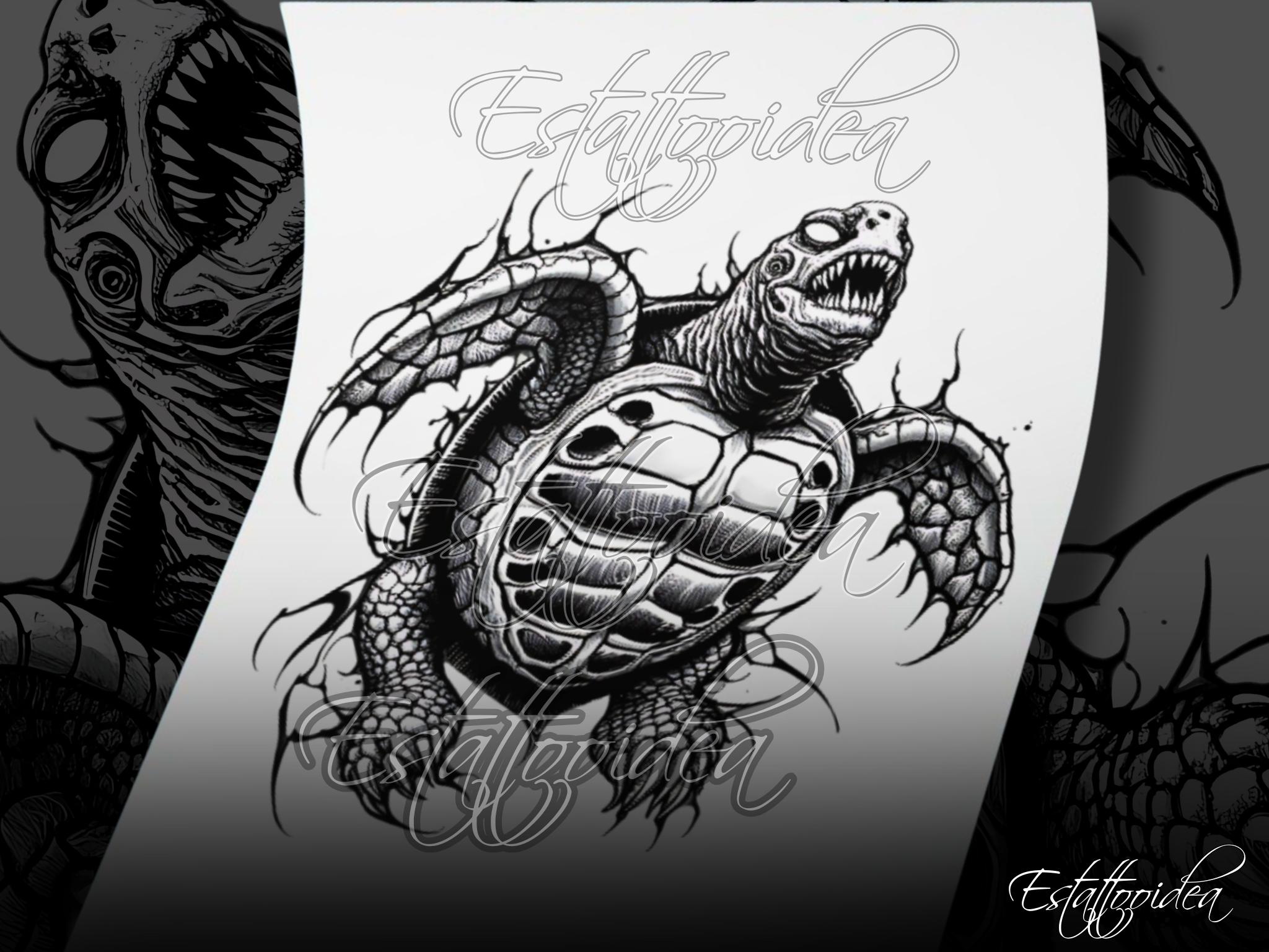 Turtle Tattoo | Turtle Tattoo Design | Turtle PNG | Dark Tattoo ...