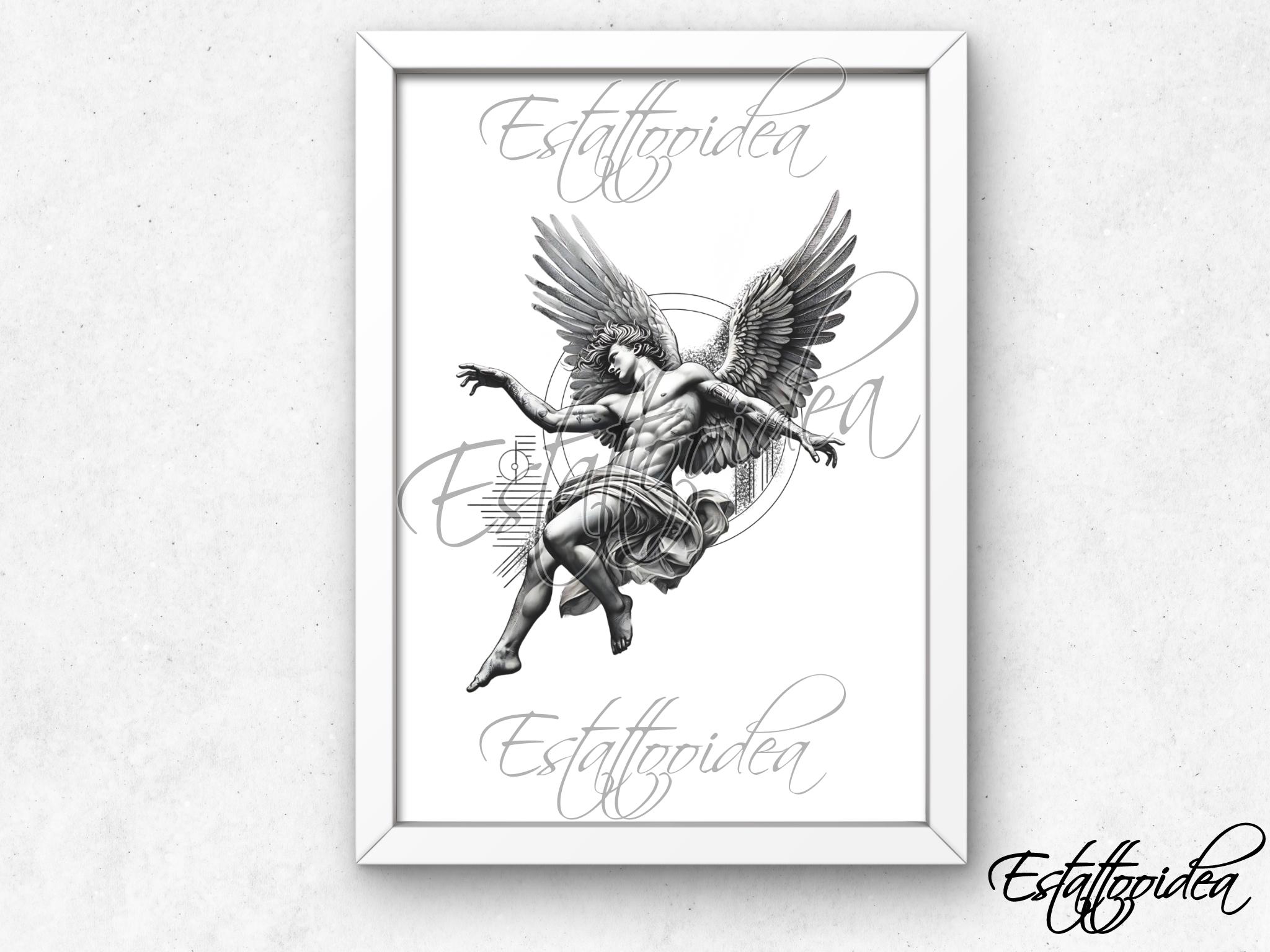 Angel Tattoo Design | Angel Tattoo | Falling Angel Tattoo | Angel ...
