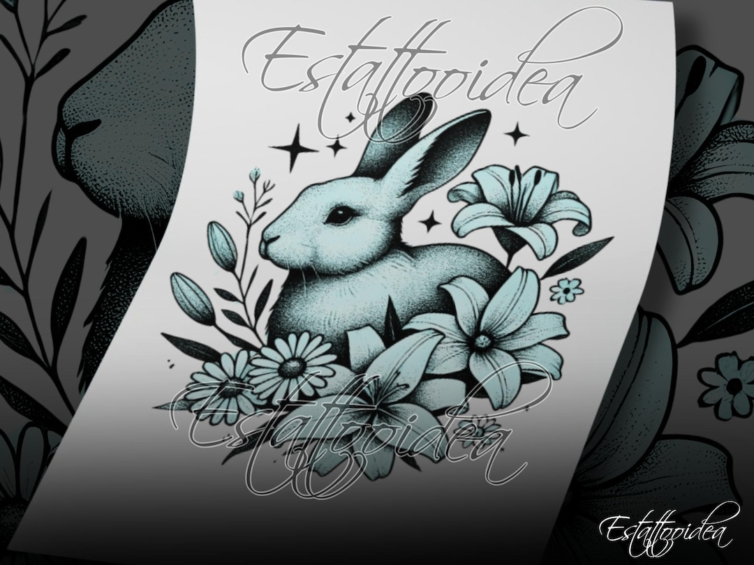 Rabbit Tattoo - Bunny Tattoo - Minimalist Rabbit Tattoo - Rabbit Tattoo ...