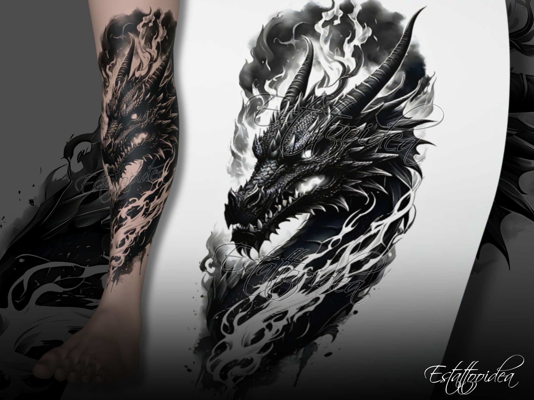 Dragon Tattoo | Dragon Tattoo Design | Dragon Tattoo Sleeve | Dark ...