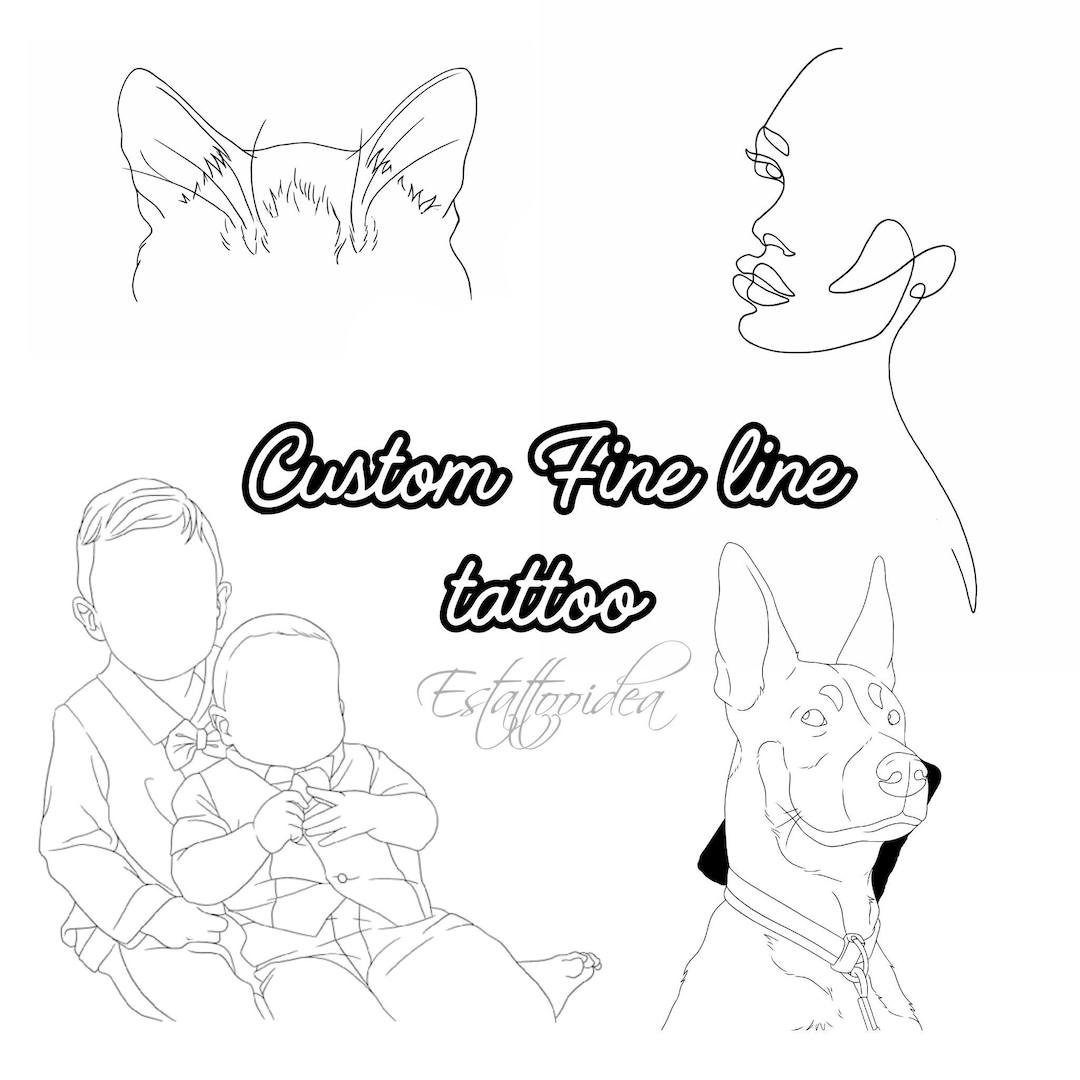 Fine Line Tattoo | Custom Fineline Tattoo Design | Custom Pet Line ...