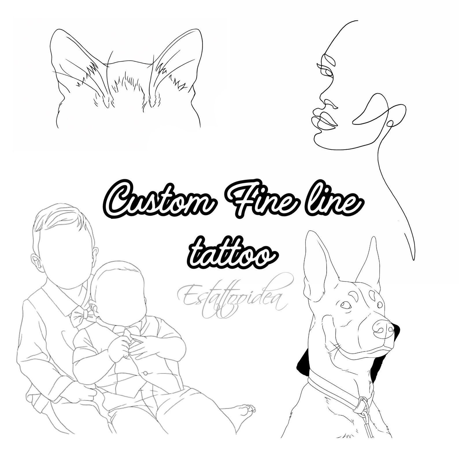 Fine Line Tattoo | Custom Fineline Tattoo Design | Custom Pet Line ...