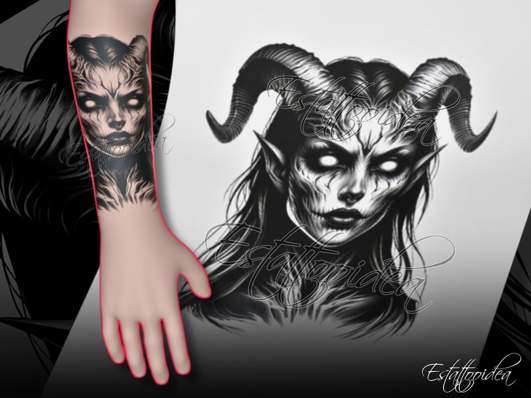 Demon Tattoo Demon Lady Tattoo Devil Woman Tattoo Demon Tattoo Design ...