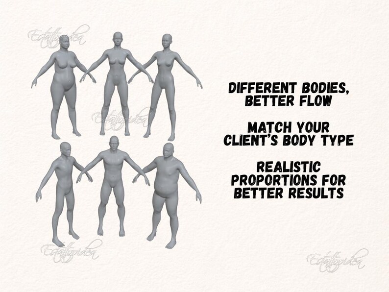 3D Tattoo Models | 6 Body Types and Parts | Female and Male | Procreate ...