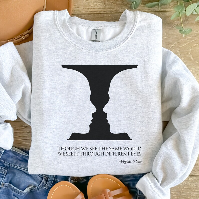 Psychology Shirt Optical Illusion Graphic, Face Vase Illusion, Trendy ...