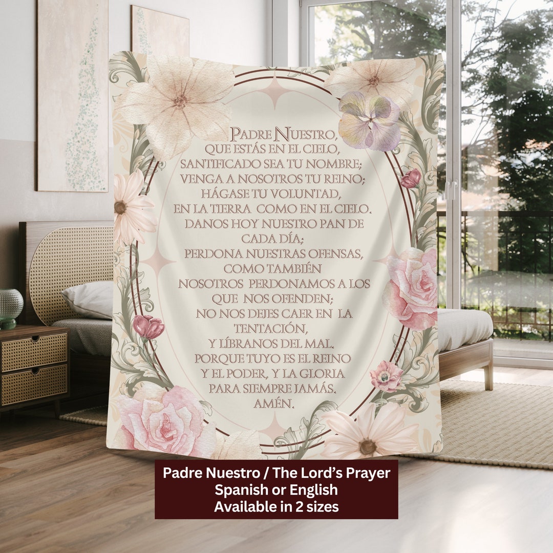 Padre Nuestro Blanket Our Father Prayer Spanish Sherpa Blanket Pastor ...