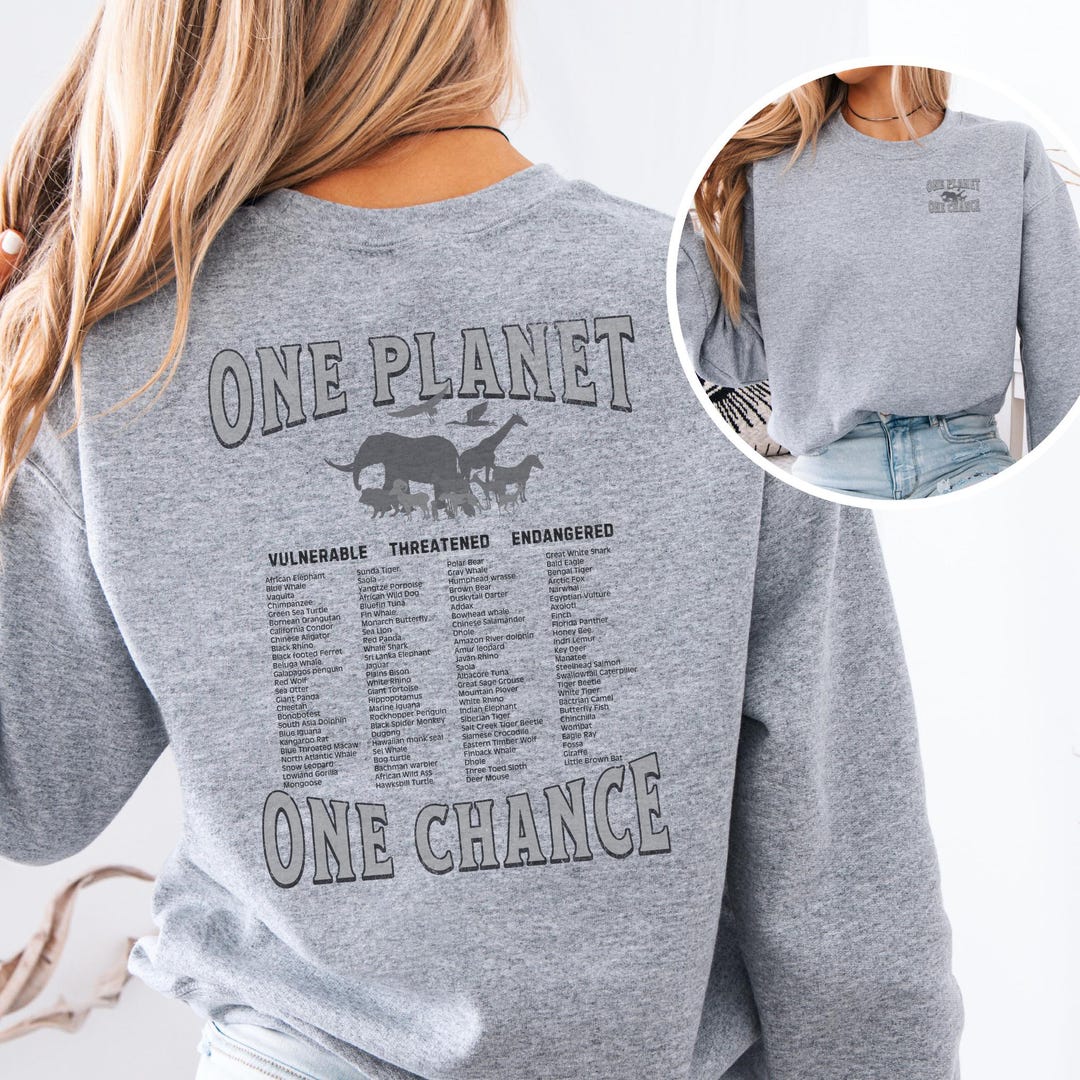 Earth Day Shirt Endangered Animals Graphic Trendy Sweatshirt Activist ...