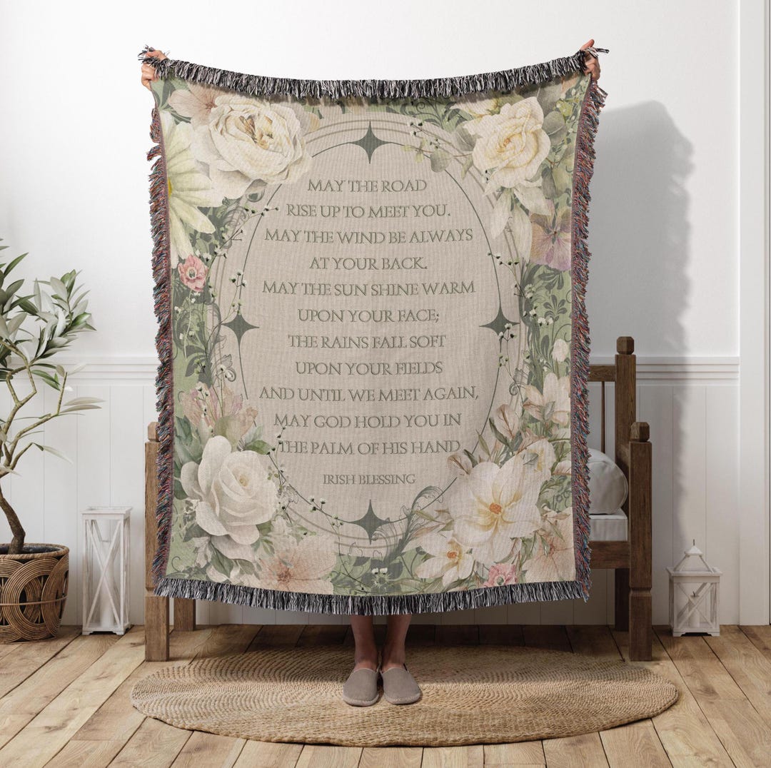 Irish Blessing Woven Throw Blanket Housewarming Gift Home Blessing ...