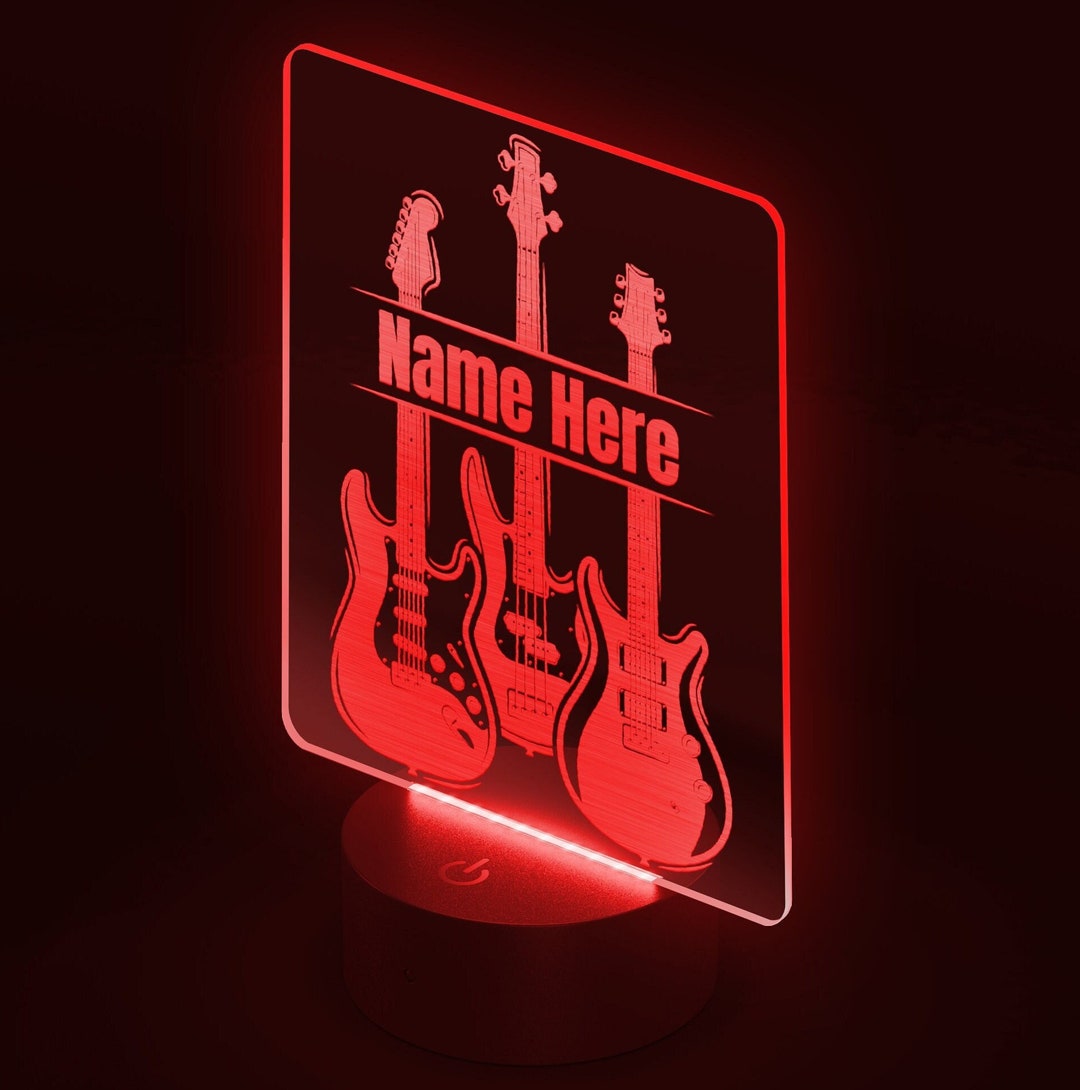Music Gift Custom LED Light Electric Guitar Gift for Music Lover Night ...