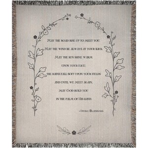 Irish Blessing Woven Throw Blanket Minimalist Woven Tapestry Irish ...