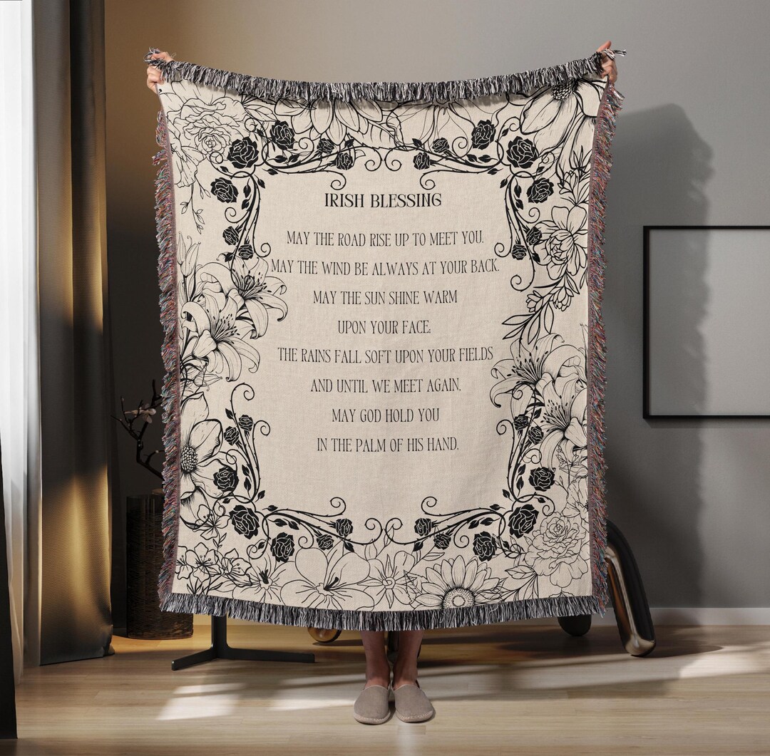 Irish Blessing Woven Tapestry Blanket Housewarming Gift Home Blessing ...