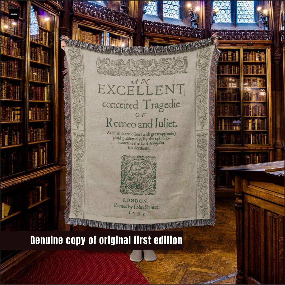 Shakespeare Woven Blanket Book Lover Gift Romeo and Juliet Tapestry ...