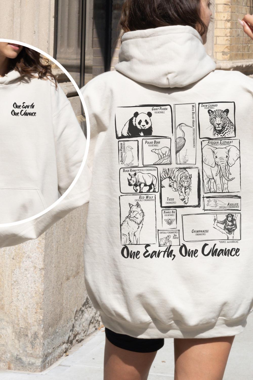 Endangered Animals Ecology Shirt Save the Planet Oversized Hoodie ...