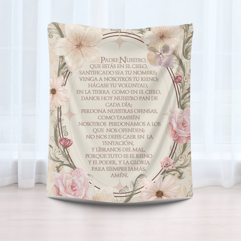 Padre Nuestro Blanket Our Father Prayer Spanish Sherpa Blanket Pastor ...