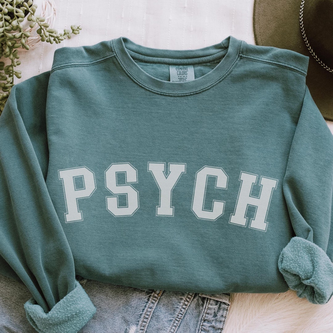 PSYCH Sweatshirt Comfort Colors College Apparel Psychology Major Trendy ...