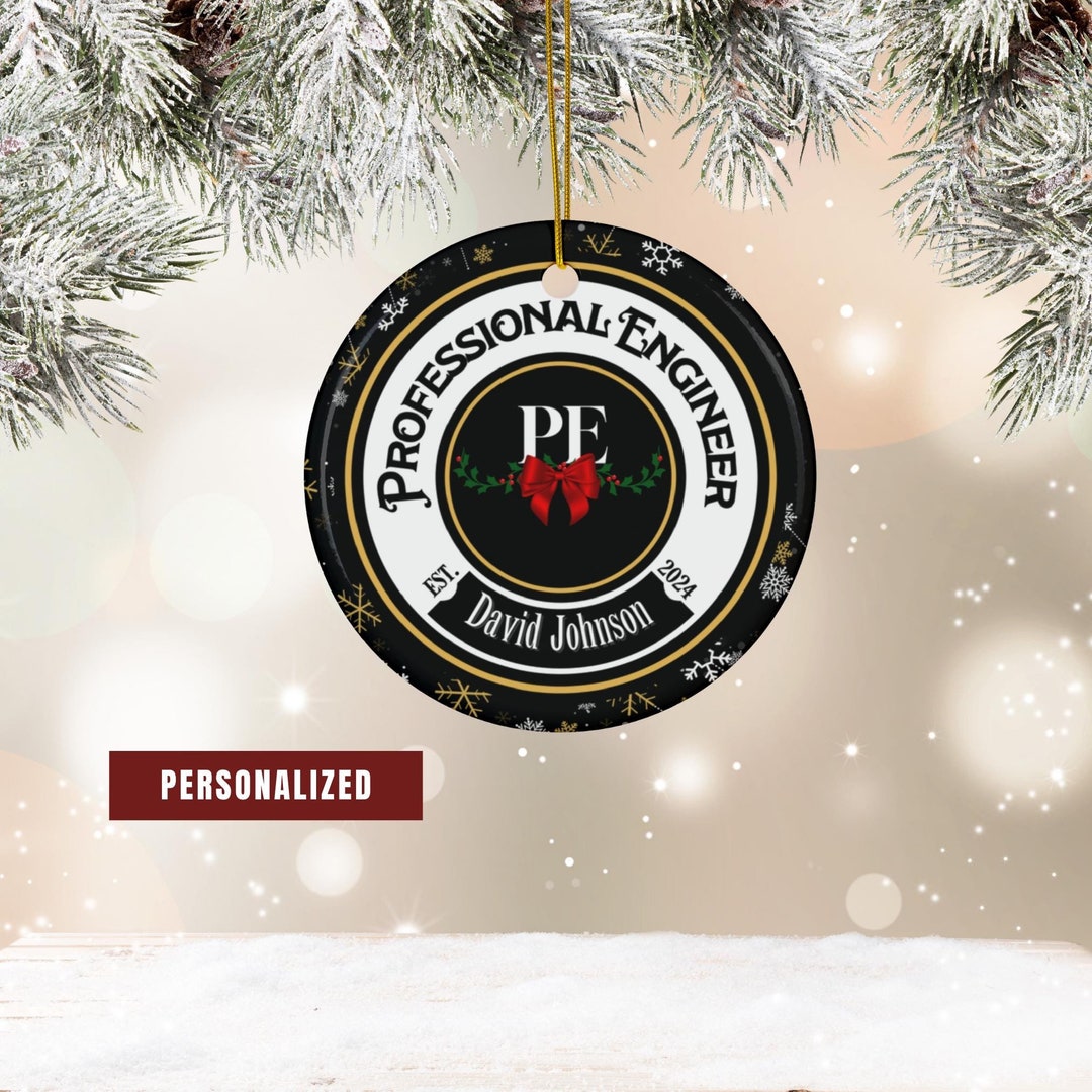 Professional Engineer Ornament Personalized PE Christmas Ornament Gift ...