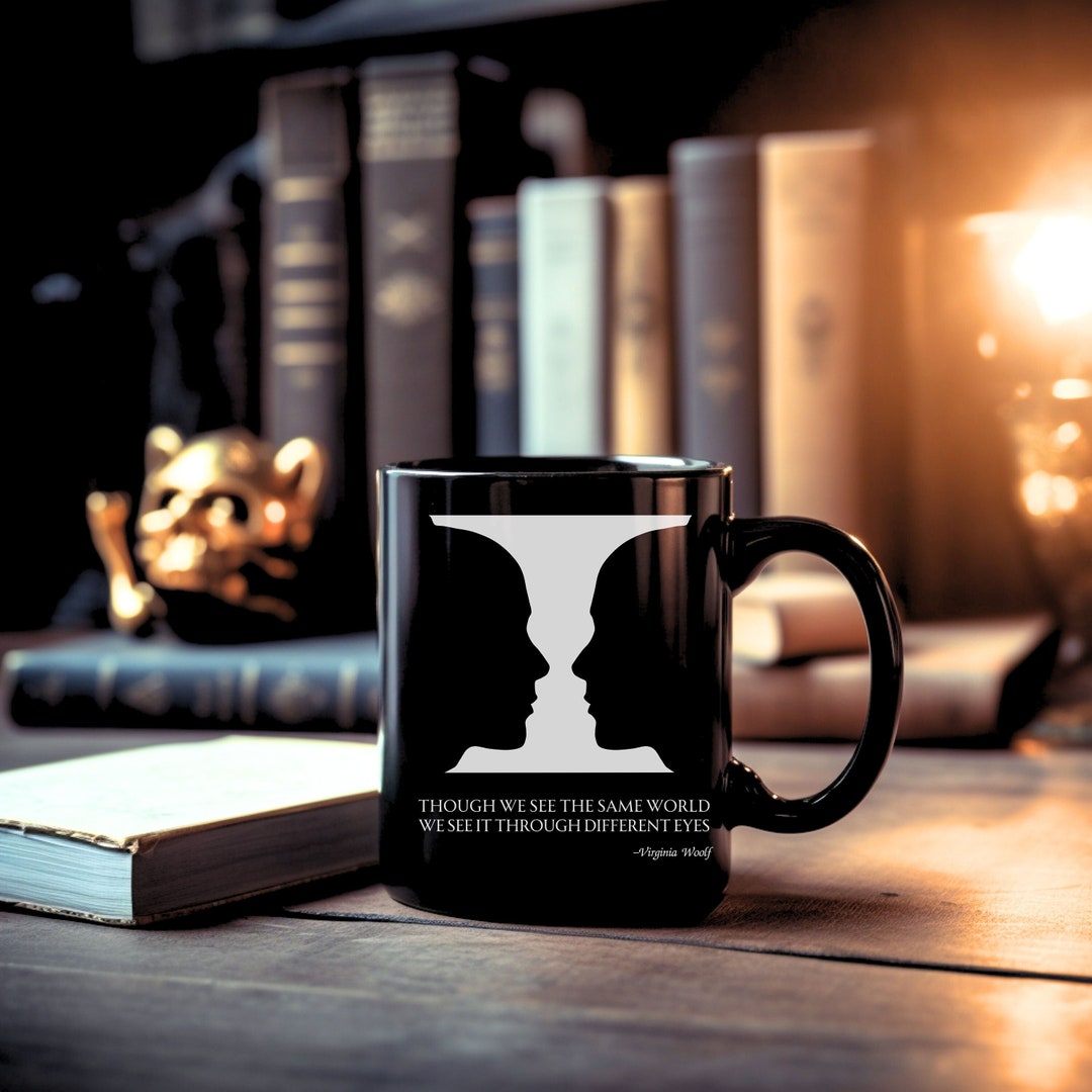 Psychology Mug Optical Illusion Face Vase Mug Perception Illusion Gift ...