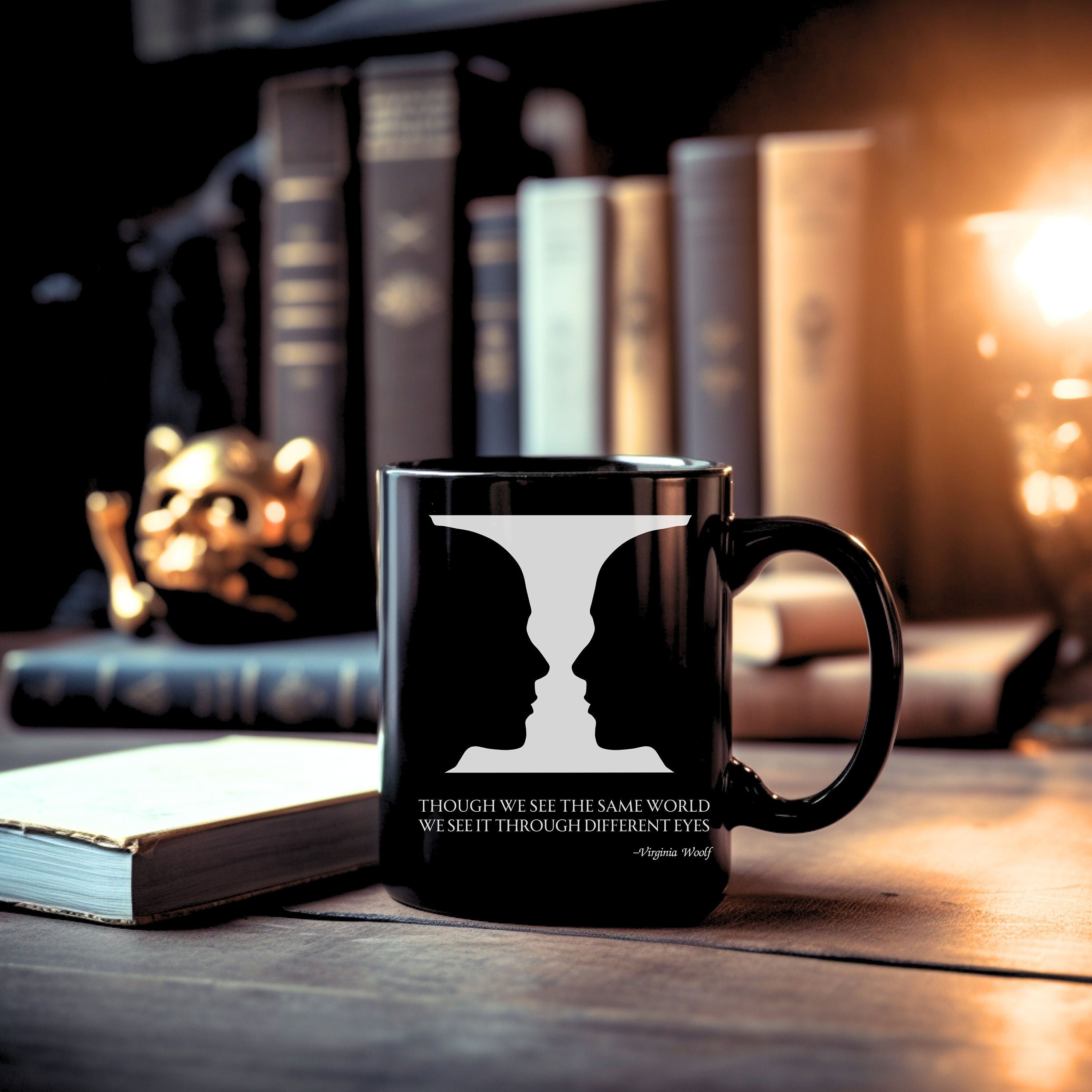 Psychology Mug Optical Illusion, Face Vase Perception Illusion, Gift ...