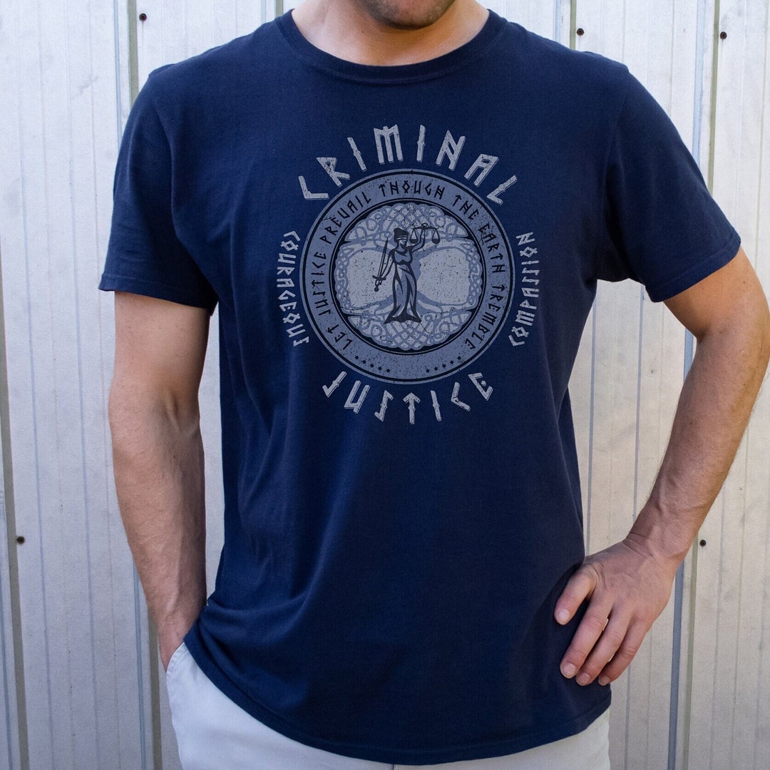 College Graphic Tshirt Scales of Justice Criminal Justice Major Lady ...