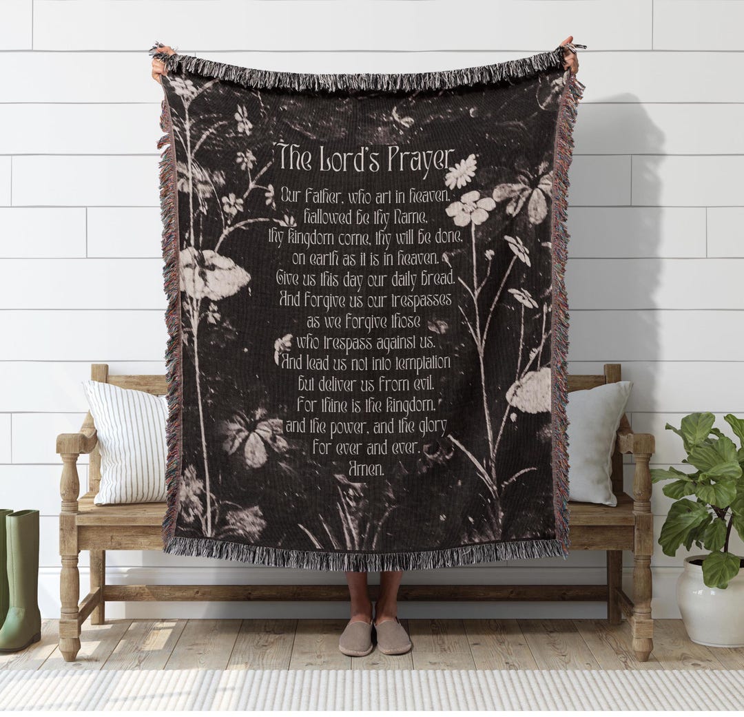 Lords Prayer Blanket Woven Tapestry Scripture Blanket Our Father Prayer ...