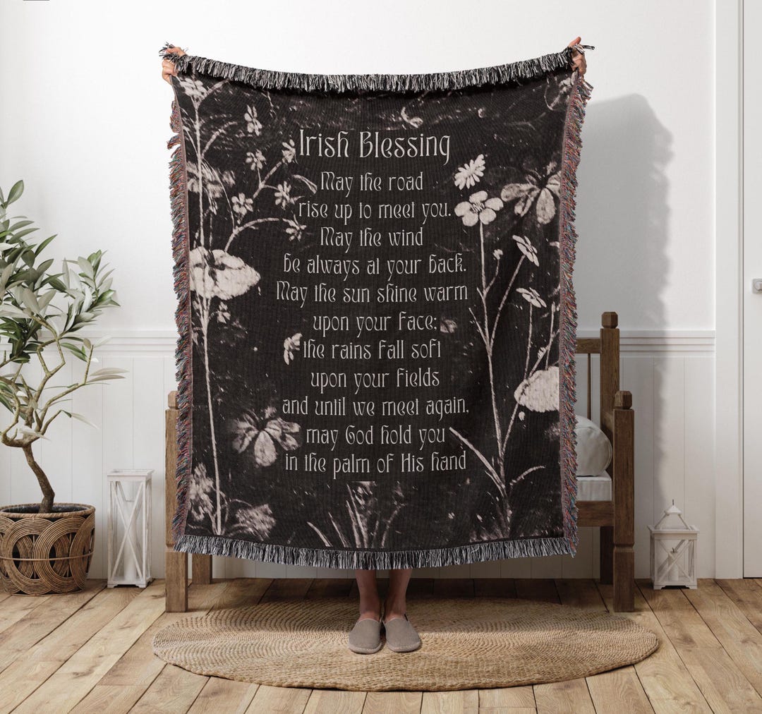 Irish Blessing Woven Throw Blanket Irish Housewarming Gift Home ...