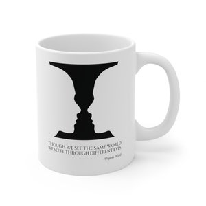 Psychology Mug Optical Illusion Face Vase Mug Perception Illusion Gift ...
