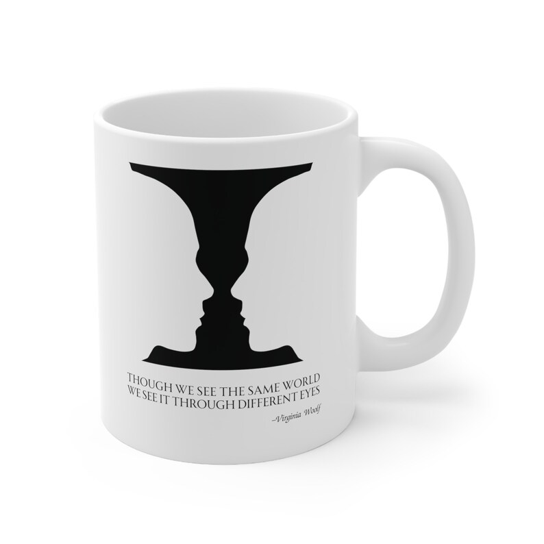 Psychology Mug Optical Illusion, Face Vase Perception Illusion, Gift for Psychology Major ...
