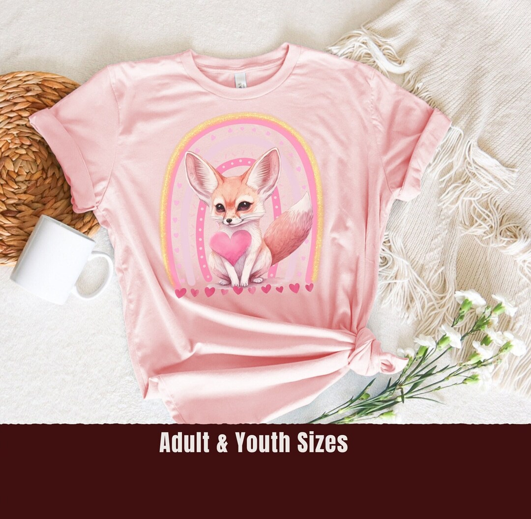 Fennec Fox Shirt Boho Rainbow Tee for Fennec Fox Lover, I Love Fennec ...