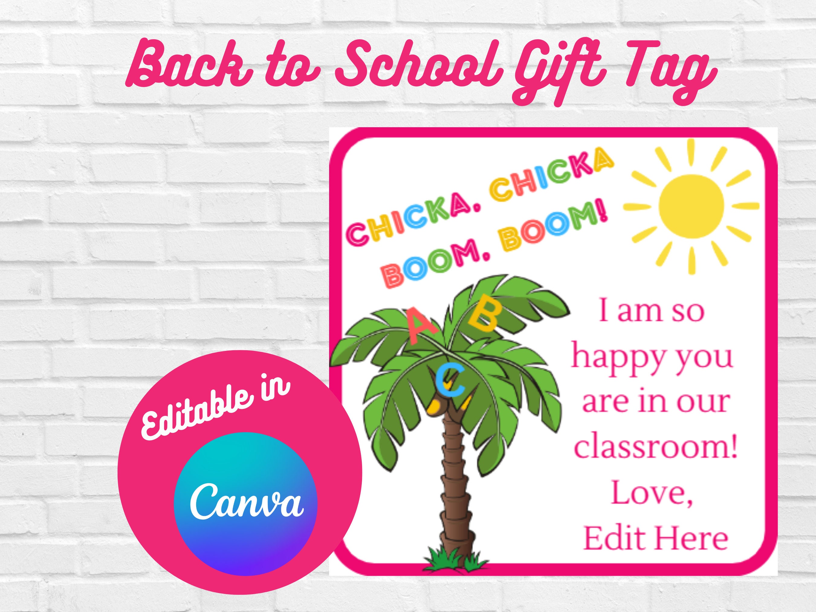 Back to School Gift Tag, Chicka, Chicka Boom, Boom, September, School ...