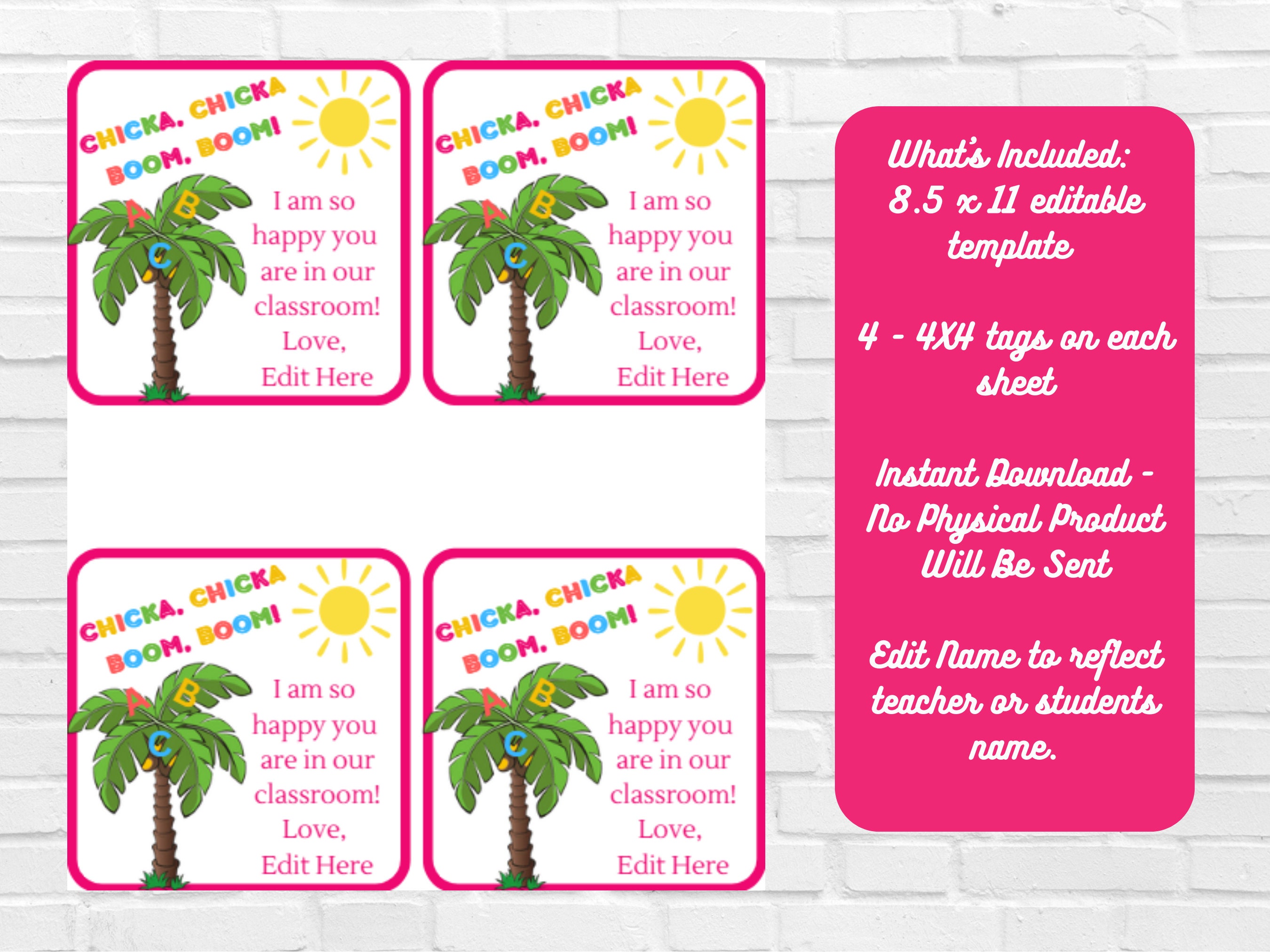 Back to School Gift Tag, Chicka, Chicka Boom, Boom, September, School ...