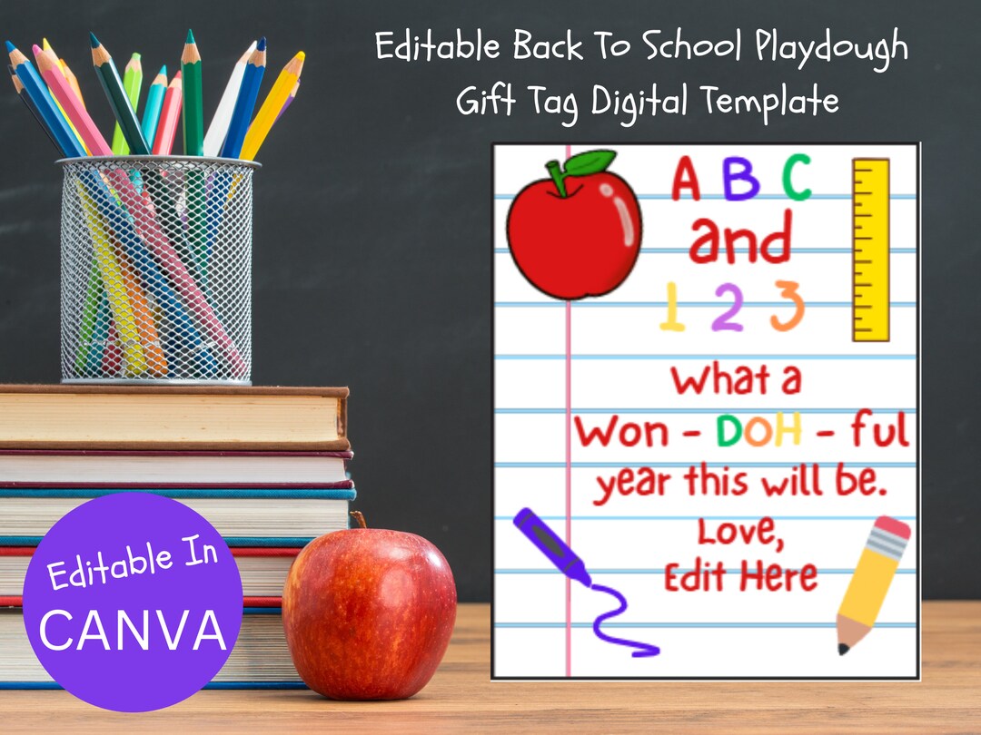 Editable Back to School Playdough Editable Template - Etsy