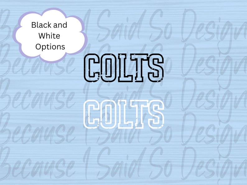 Distressed Varsity Colts Mascot PNG-SVG - Etsy