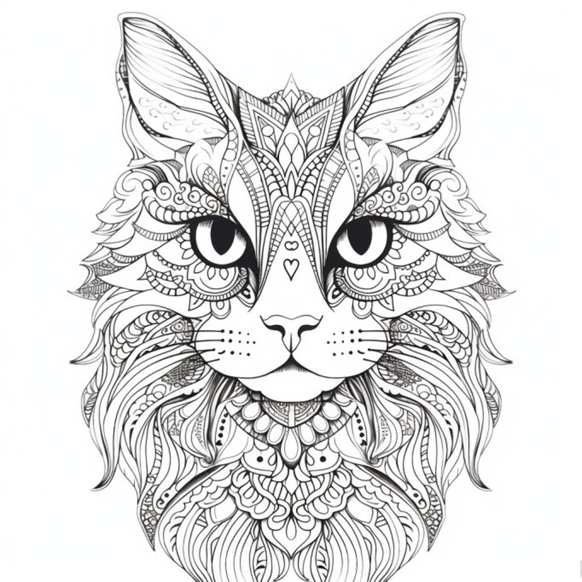 Mandala Meow: Serene Feline Designs for Adult Coloring Bliss Digital ...